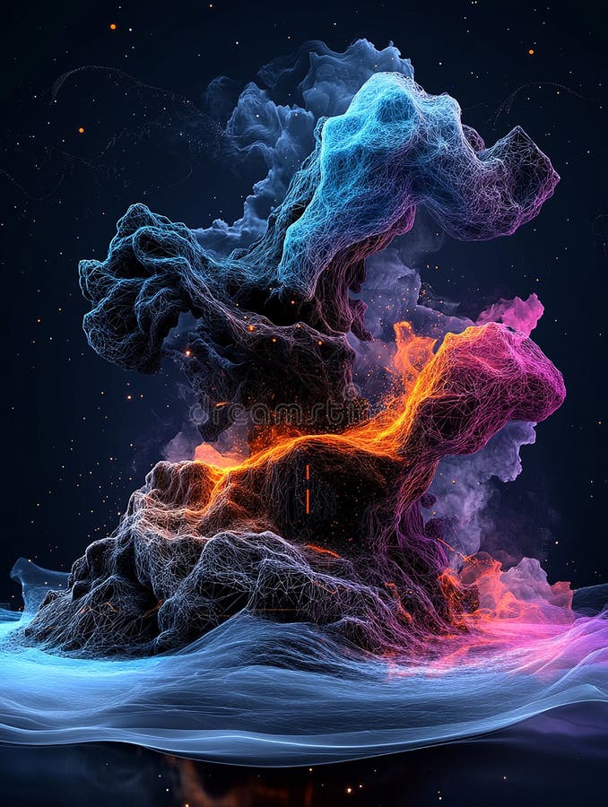 Dynamic Abstract Artwork Layered Background Stock Image - Image of ...