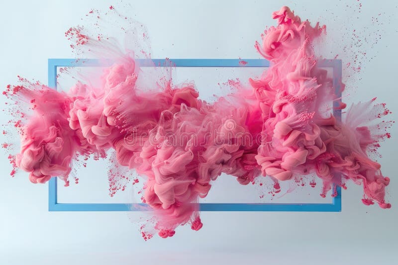 Dynamic Abstract Background with Bright Pink Smoke Clouds Framed by a ...