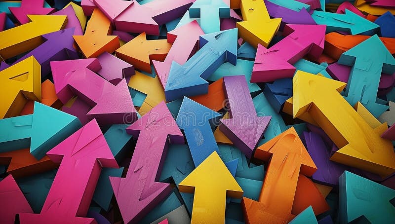 Colorful Arrows on Dark Blue Textured Background Symbolizing Growth ...