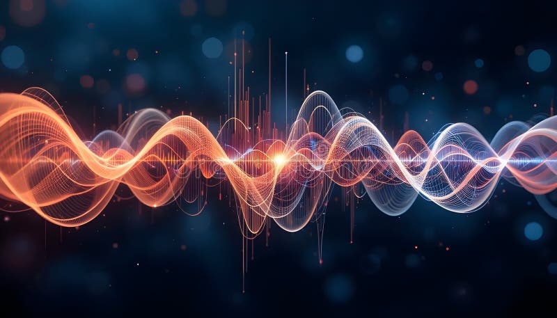 High-Tech Music Waves: Abstract Audio Frequency Representation Stock ...