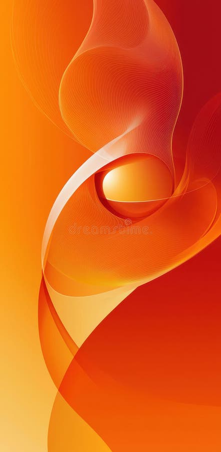 Abstract Orange Gradient Background with Rounded Edges and Flowing ...