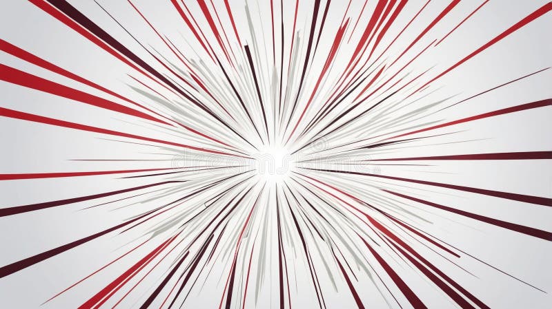 Abstract Background with Red Black and White Lines Radiating from a ...