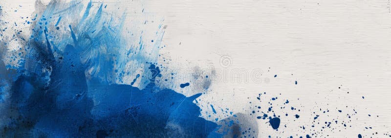 Abstract Royal Blue Paint Splatter on White Textured Background, Modern ...