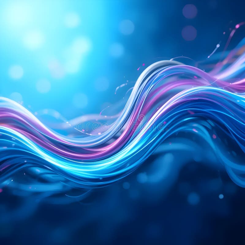 Abstract Wave Swirl with Colorful Magical Blurred Ribbon Lines on a ...
