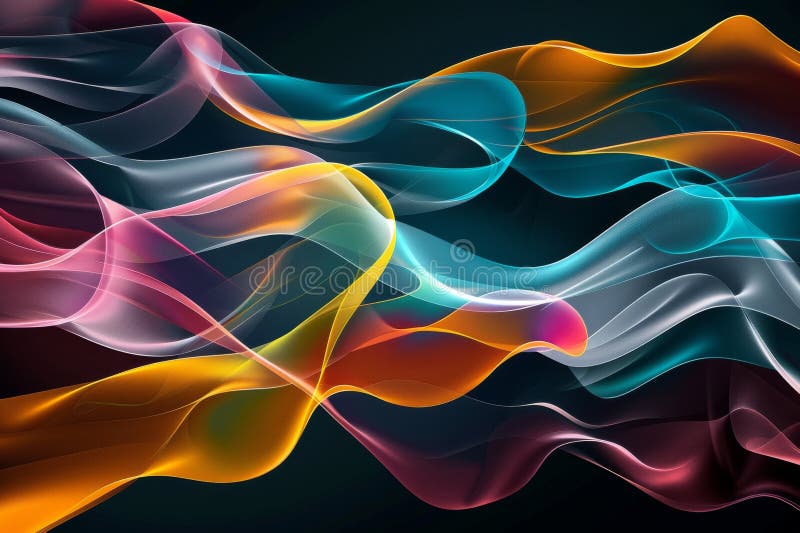 Colorful Wavy Abstract Background with Vibrant Flowing Lines and ...