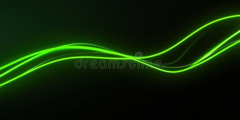 Abstract Green Glowing Lines Dynamic Wave Background Stock Illustration ...