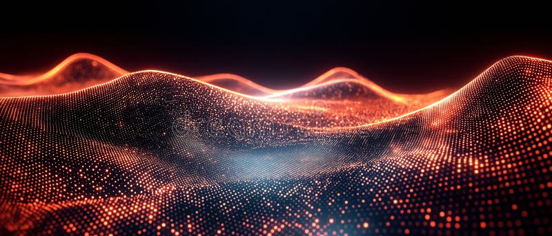 Abstract Glowing Data Wave Representing Digital Information Flow Stock ...