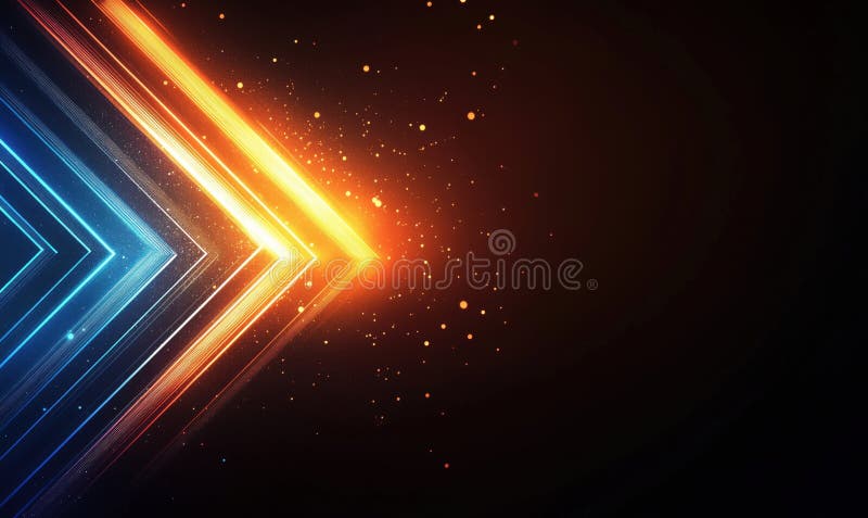 Dynamic Abstract Background with Glowing Arrows in Blue and Orange Hues ...