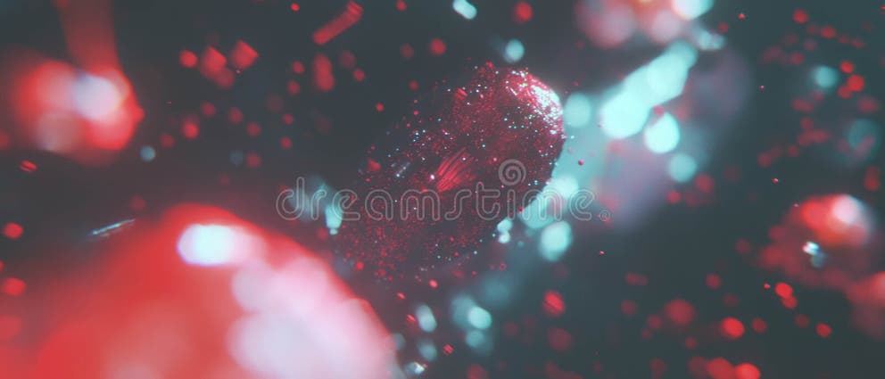 Dynamic Abstract Background With Glowing Particles And 3d Data