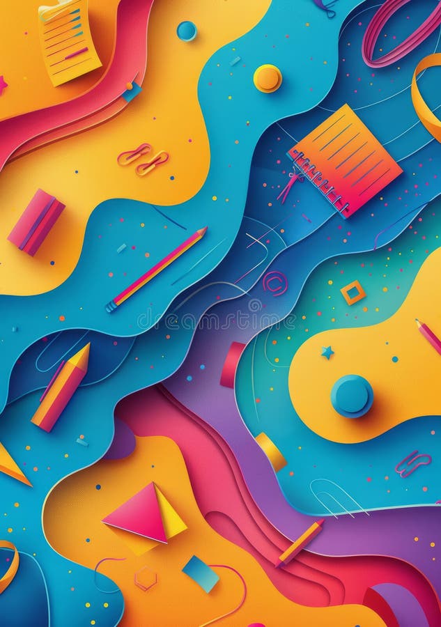 Dynamic Abstract Background with a Gradient of Shiny School Colors and ...