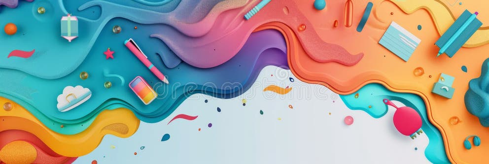 Dynamic Abstract Background with a Gradient of Shiny School Colors and ...