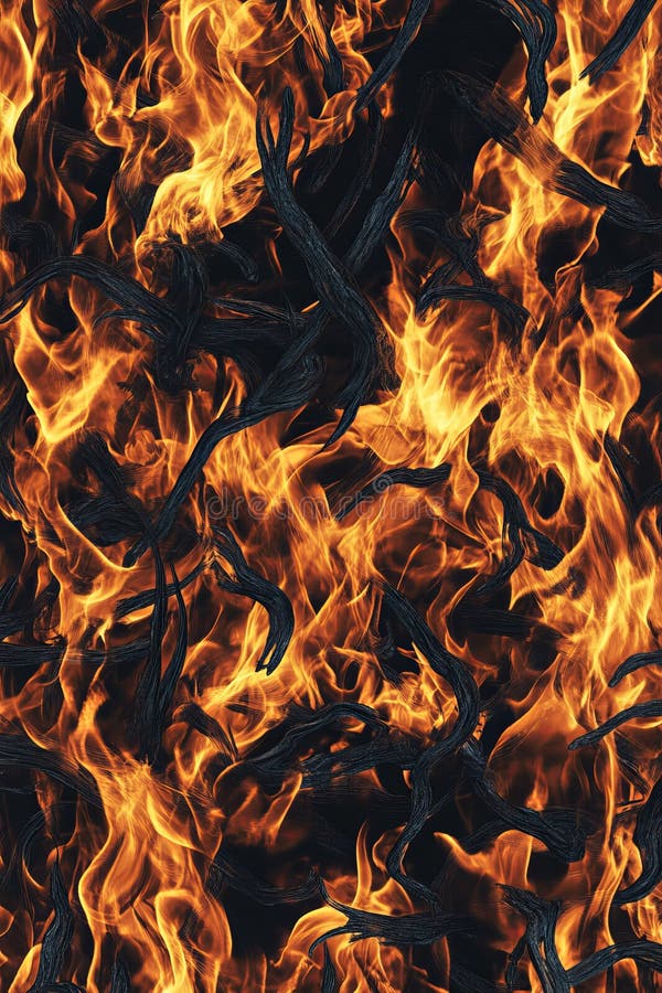 Dynamic Abstract Background of Intense Flames and Dark Twisting Shapes ...