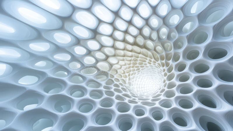 Dynamic Abstract Background, Intertwined Blue and White Circles in a ...