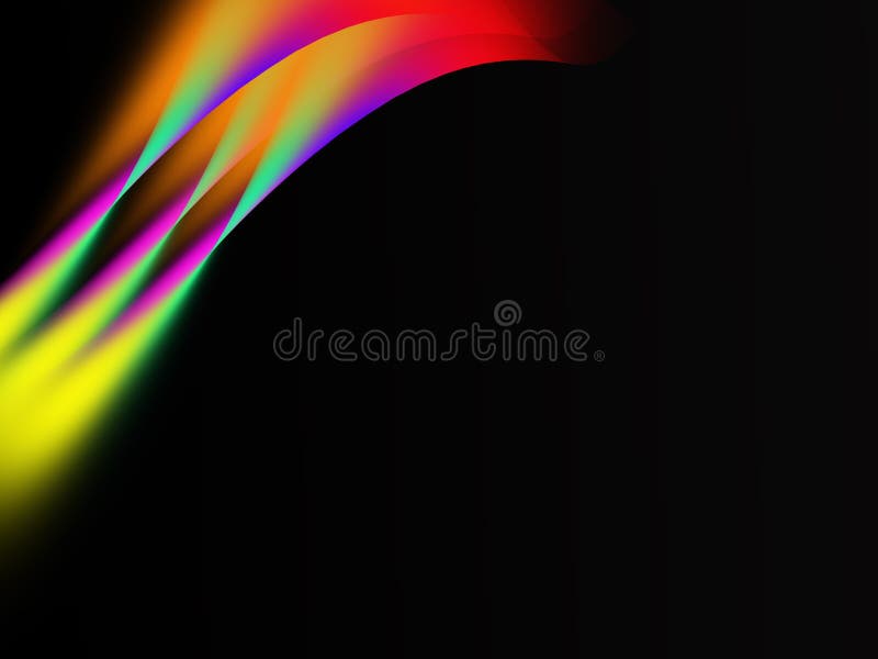 Rainbow Corner Strands Line Glow Dark Background Stock Illustration ...