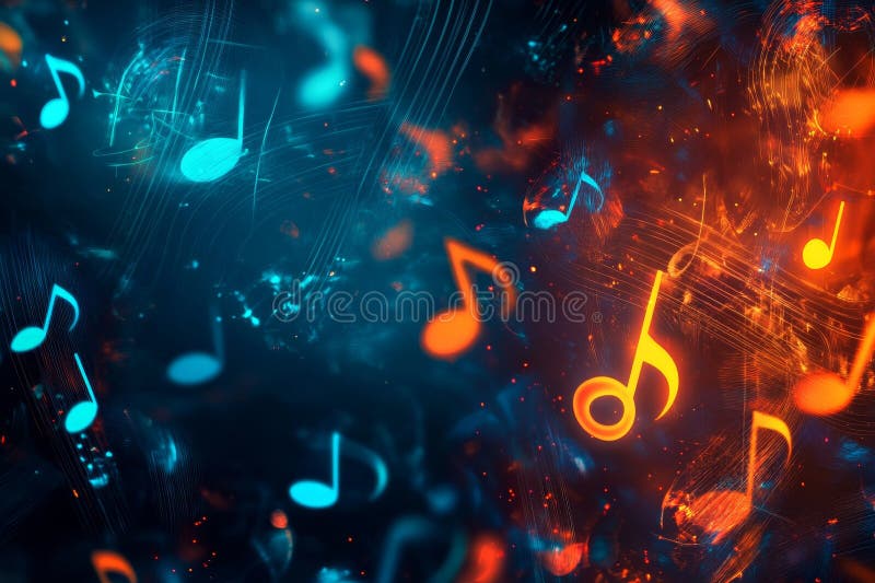 Dynamic Abstract Background with Music Symbols and Instruments for an ...