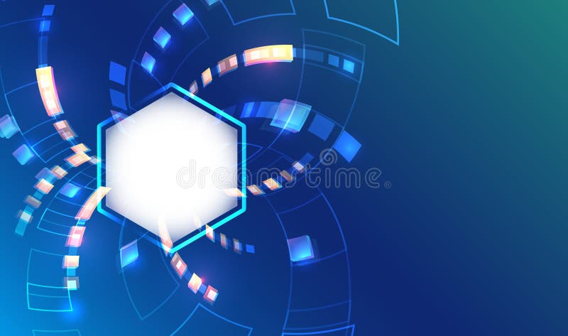 Dynamic Abstract Background with Neon Curved Elements and Digital ...