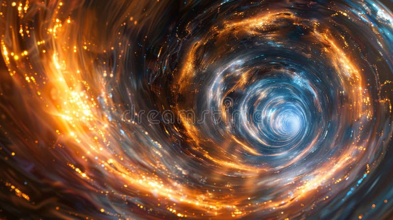 Dynamic Abstract Background of a Swirling Light Vortex with Glowing ...