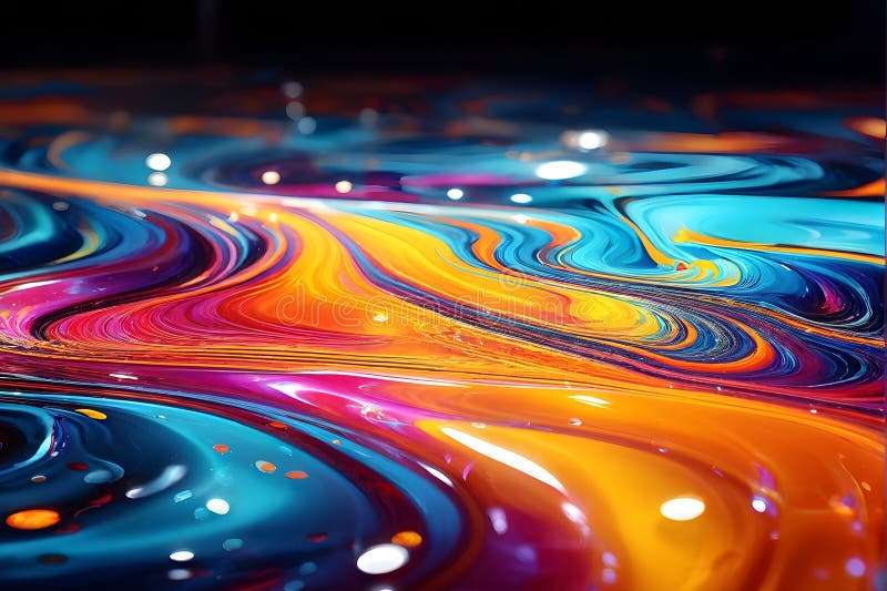 Dynamic Abstract Background with Swirling Liquid Patterns and Colorful ...