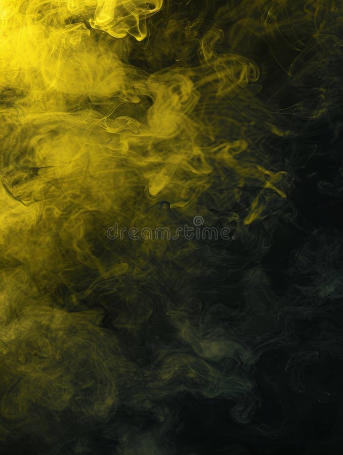 A Dynamic and Abstract Background with Swirling Yellow Smoke Patterns ...