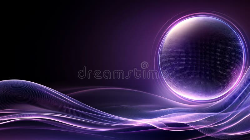 Dynamic Abstract Background, a Vibrant Sphere Interacts with Flowing ...