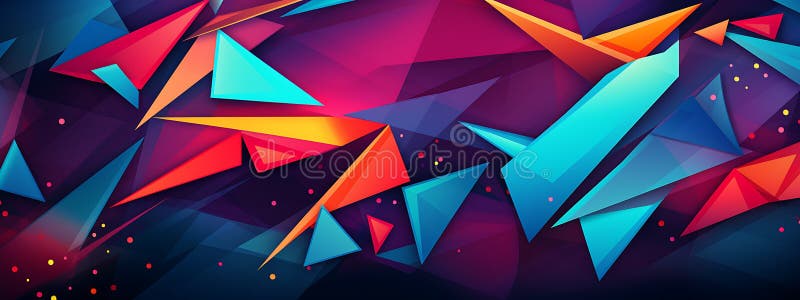 Dynamic Abstract Background with Vibrant Triangles in Motion and Modern ...