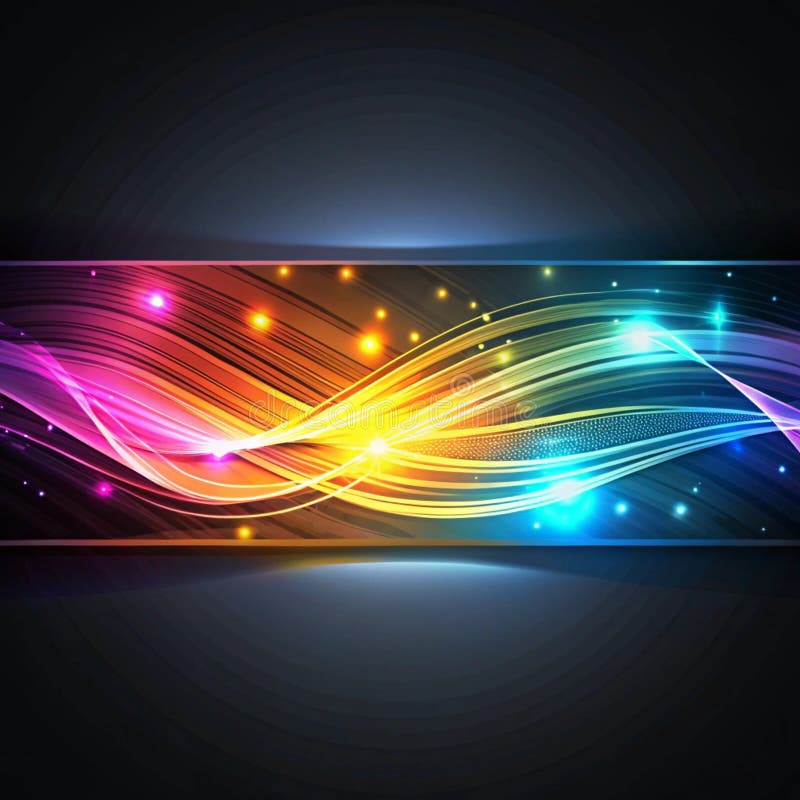 Modern Abstract Motion Banner on Dark Background Stock Illustration ...