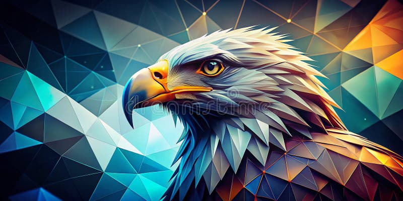 Geometric Eagle LowPoly Banner Futuristic Abstract Design for Tech ...
