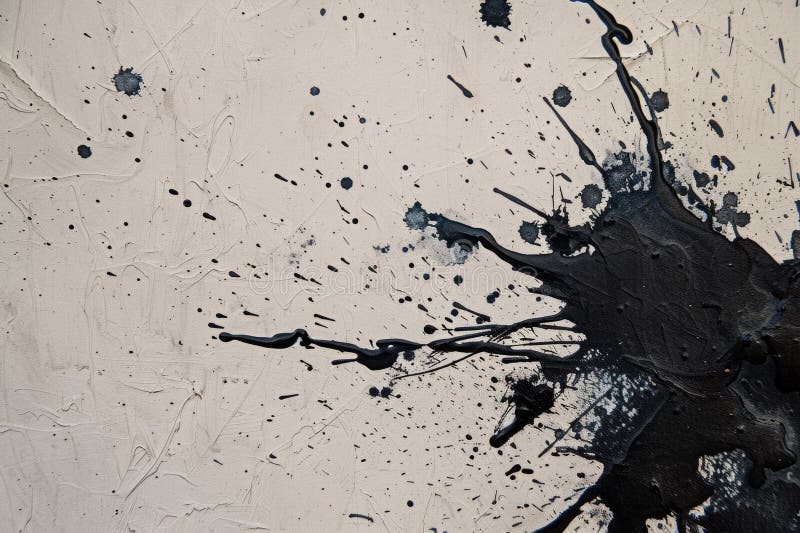 Abstract Black Ink Splatter on Vintage Paper Background with Aesthetic ...
