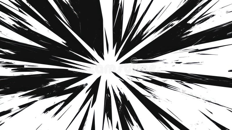 Dynamic Abstract Black Lines Radiating from a Central Point on White ...