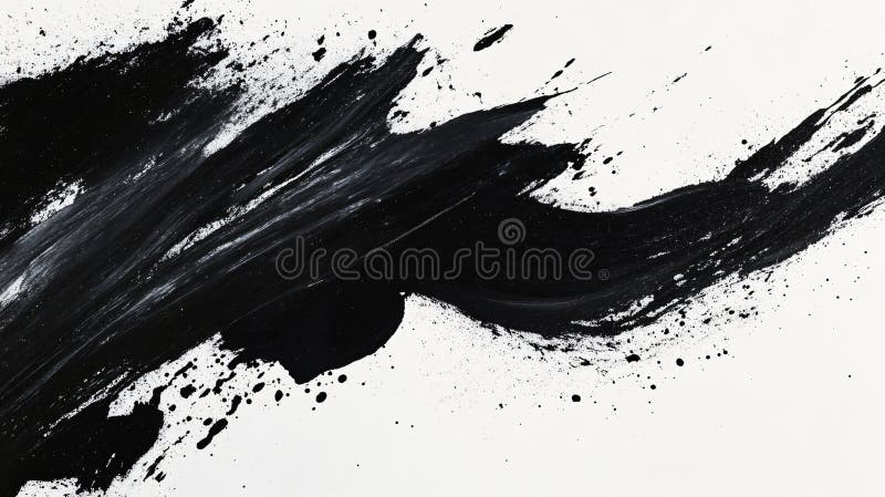 Dynamic Abstract Black Splash Paint Brush Strokes Background Stock ...
