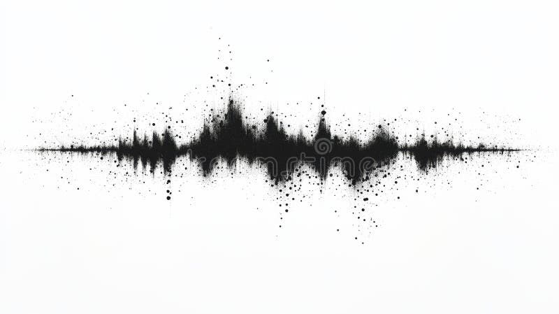 Dynamic Abstract Black and White Halftone Sound Wave Pattern on ...