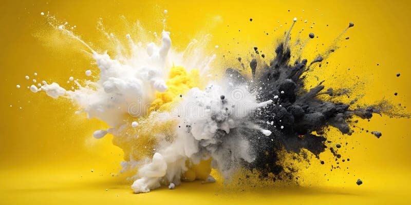 Dynamic Abstract Black and White Spray Paint Explosion on a Vibrant ...