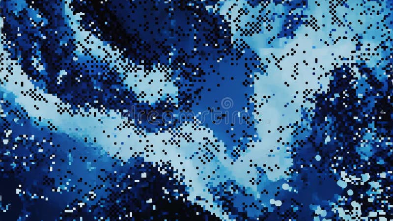 Dynamic Abstract Blue and Black Digital Pixel Art Animation Stock ...