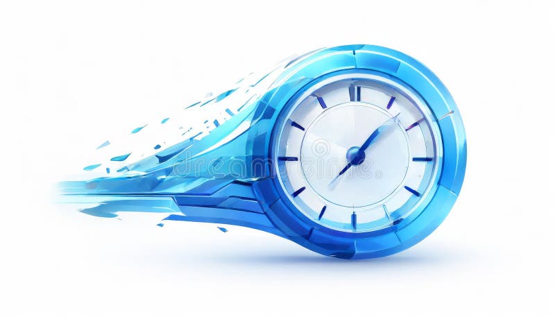 Abstract Blue Futuristic Clock Design with Motion Effect Stock Image ...