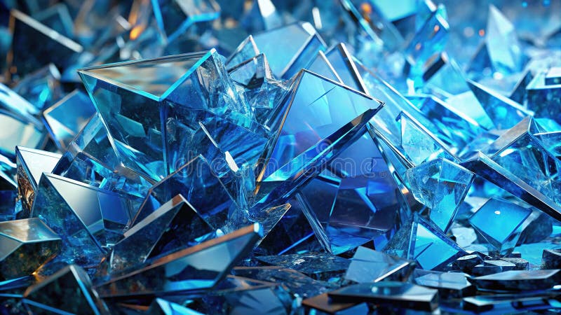 Dynamic Abstract Blue Glass Shards a Fractured Angular Background for ...
