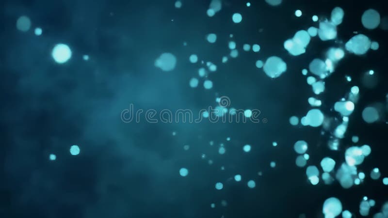 Dynamic Abstract Blue Particles Creating a Luminous and Glowing Bokeh ...