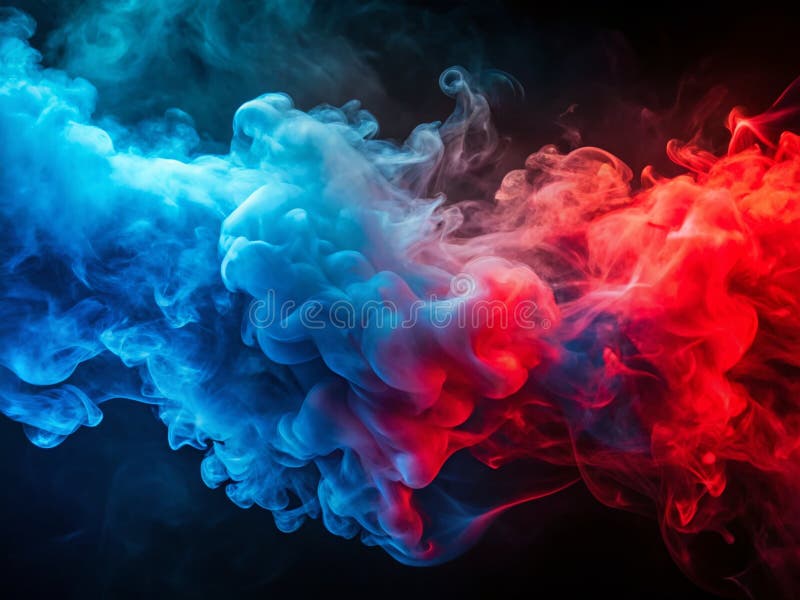 Dynamic Abstract Blue and Red Smoke Cloud Pattern Design with ...