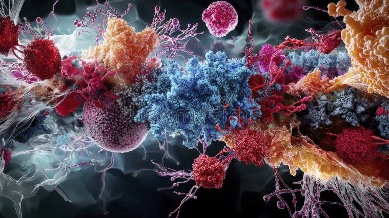 Dynamic Abstract Cellular Patterns Aerial View of Microscopic Organisms ...