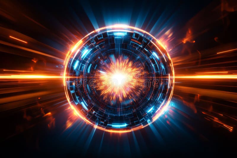 Dynamic and Abstract Circular Element Complemented with Vibrant Radiant ...