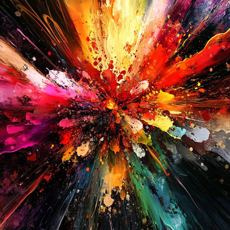 Dynamic Abstract Color Splash Explosion Pattern with Vibrant Energy ...