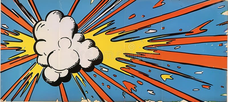 Dynamic Abstract Comic Panel with Vibrant Speech Bubble and Bold Lines ...