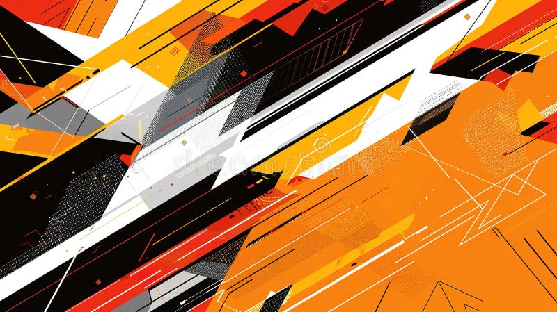Dynamic Abstract Composition with Bold Lines and Vivid Colors ...