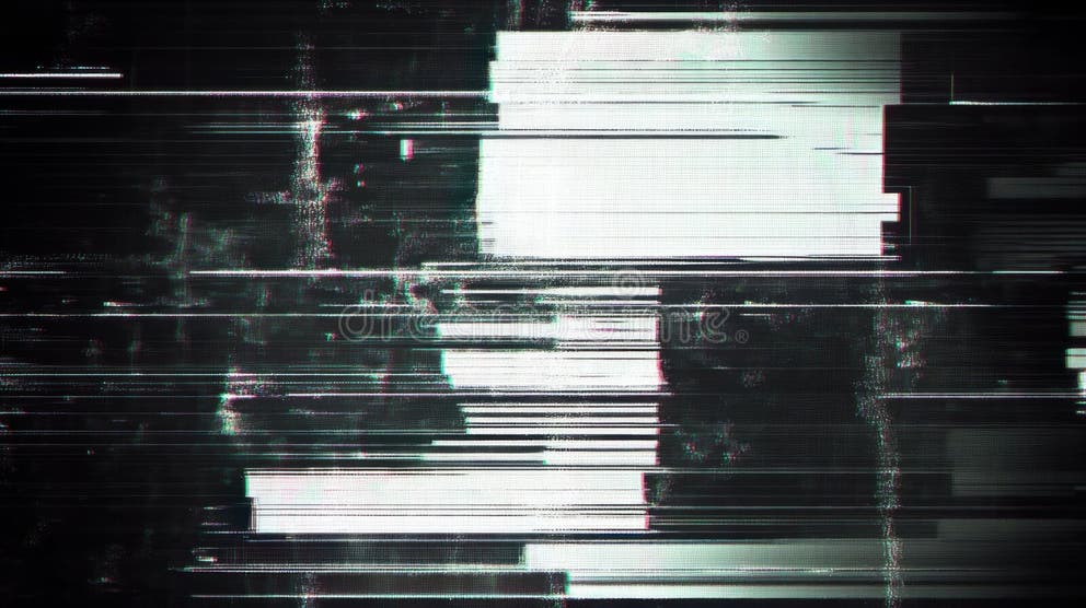 Abstract Digital Glitch Pattern with Dark Tones and White Stripes on ...