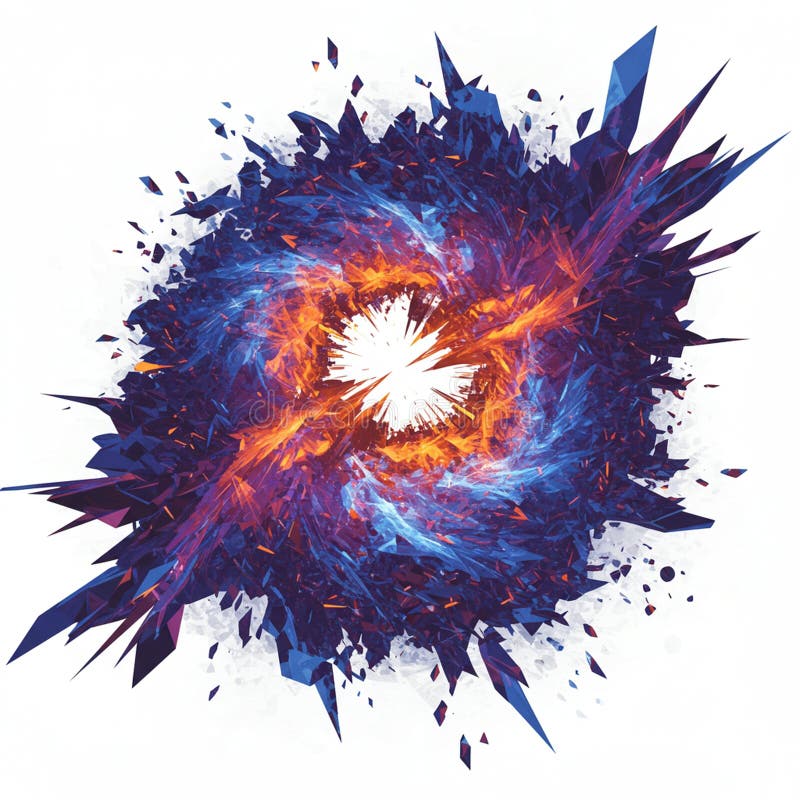 A Dynamic, Abstract Composition Featuring Sharp, Jagged Shapes ...