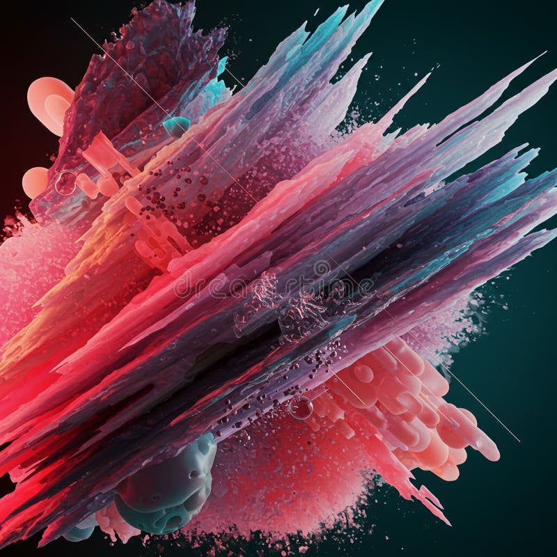 A Dynamic Abstract Composition Featuring Sharp, Jagged Structures with ...