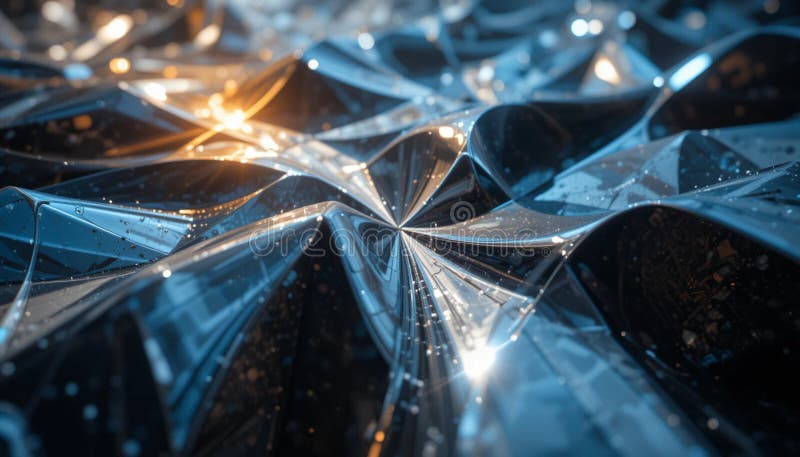 A Dynamic, Abstract Composition Featuring a Surface of Undulating Folds ...