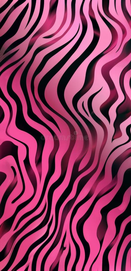 Vibrant Pink and Black Abstract Pattern with Zebra-like Stripes Stock ...