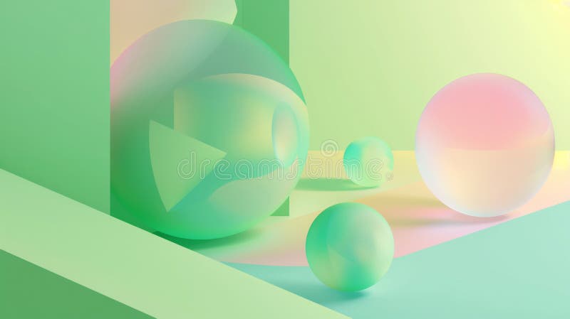 Dynamic Abstract Composition with Geometric Shapes and Spheres in a ...