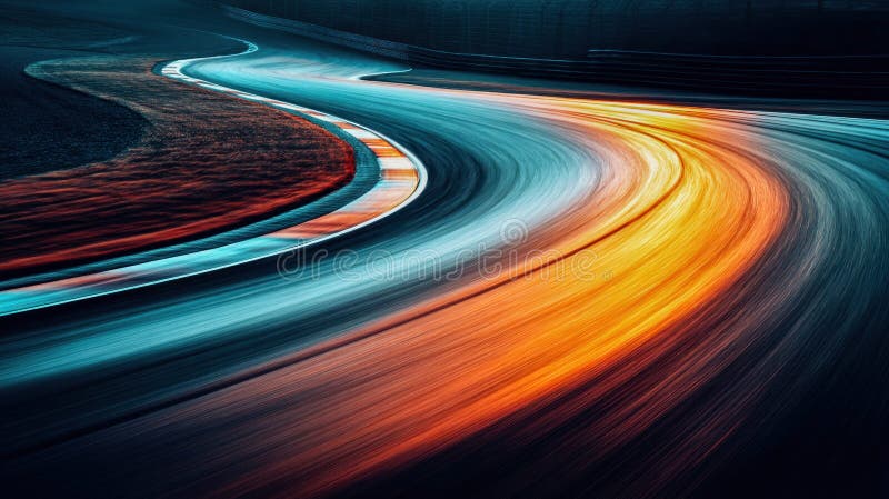 A Dynamic Abstract Composition of a Race Track Curve, Showcasing Speed ...