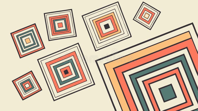 Dynamic Abstract Composition of Retro Squares in Perspective, Vector ...